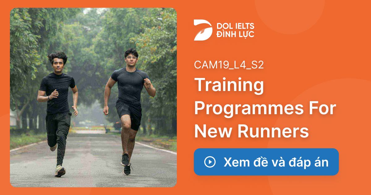 Training programmes for new runners IELTS Listening Answers With Audio ...