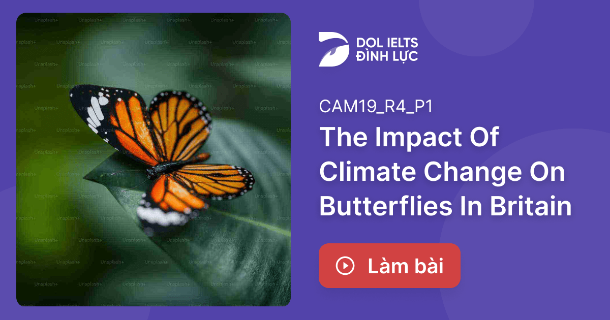Luyện Tập Bài Đọc The Impact Of Climate Change On Butterflies In ...