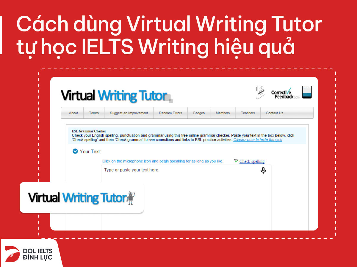 Cách dùng Virtual Writing Tutor kiểm tra ngữ pháp trong Writing