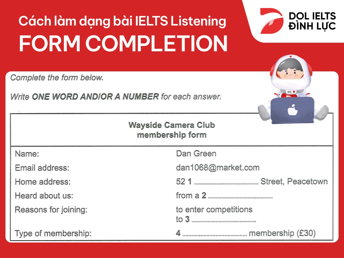 Ielts Listening Form Completion